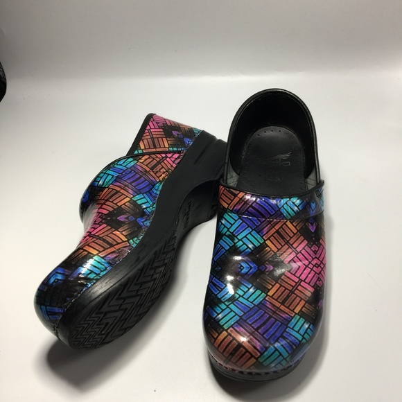 Dansko | Shoes | Dansko Geometric Patent Leather Clogs | Poshmark